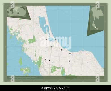 Songkhla, province of Thailand. Open Street Map. Locations and names of ...