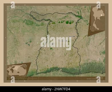 Surin, province of Thailand. Low resolution satellite map Stock Photo ...