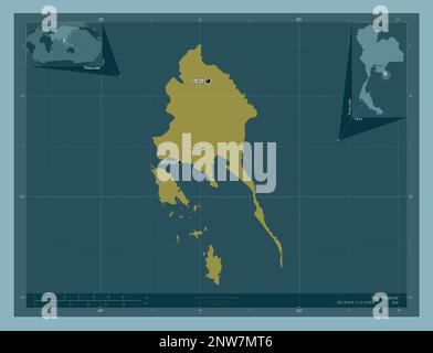 Shape of Trat, province of Thailand, with its capital isolated on a ...