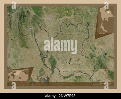 Udon Thani, province of Thailand. Low resolution satellite map ...