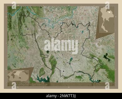Udon Thani, province of Thailand. High resolution satellite map Stock ...