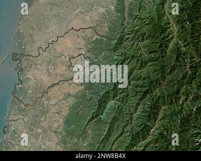 Chiayi, county of Taiwan. Low resolution satellite map. Locations of ...