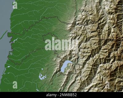 Chiayi, county of Taiwan. Colored elevation map with lakes and rivers ...