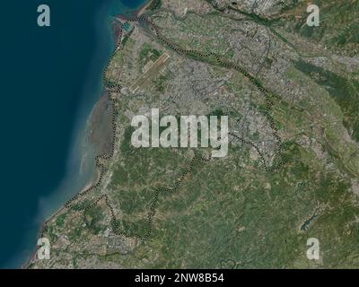 Hsinchu City, provincial city of Taiwan. High resolution satellite map ...