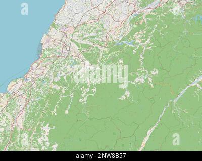 Hsinchu, county of Taiwan. Open Street Map. Locations and names of ...