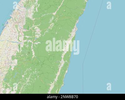 Hualien, county of Taiwan. Open Street Map. Locations of major cities ...
