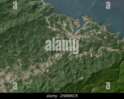 Keelung, provincial city of Taiwan. Low resolution satellite map ...