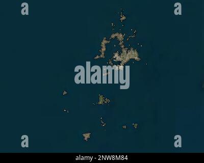 Penghu, county of Taiwan. High resolution satellite map. Corner ...