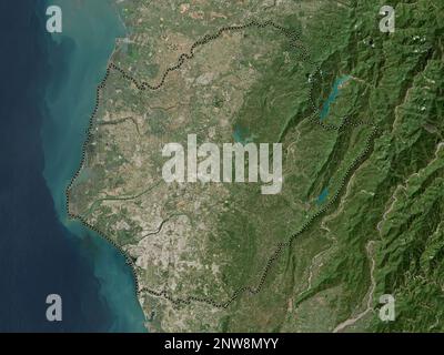 Tainan, special municipality of Taiwan. Low resolution satellite map ...