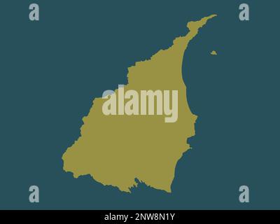 Yilan, county of Taiwan. Solid color shape. Locations of major cities ...