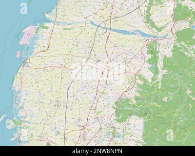 Yulin, county of Taiwan. Open Street Map. Locations of major cities of ...