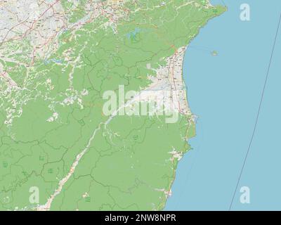 Yilan, county of Taiwan. Open Street Map. Corner auxiliary location ...
