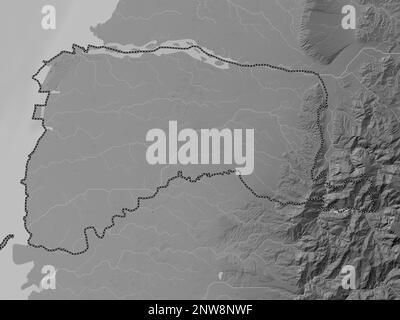 Yulin, county of Taiwan. Elevation map colored in wiki style with lakes ...
