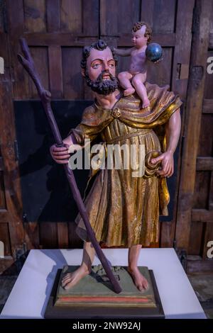 Statue of St. Joseph holding the baby Jesus at St. Joseph's Catholic ...