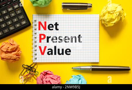 NPV net present value symbol. Concept words NPV net present value on ...