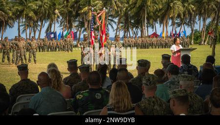 The Honorable Gov. Lou Leon Guerrero, the governor of Guam, gives her ...