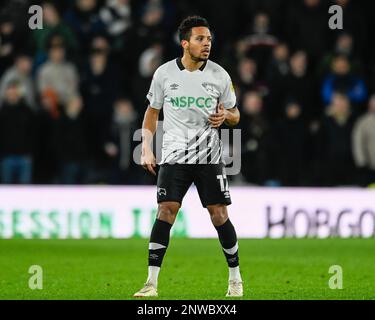 Korey Smith #12 of Derby County with the ball during the Sky Bet League ...