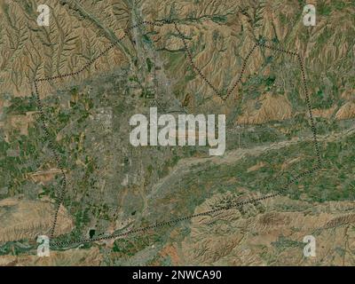 Dushanbe, region of Tajikistan. High resolution satellite map ...