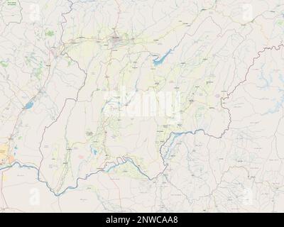 Khatlon, region of Tajikistan. Open Street Map. Locations and names of ...