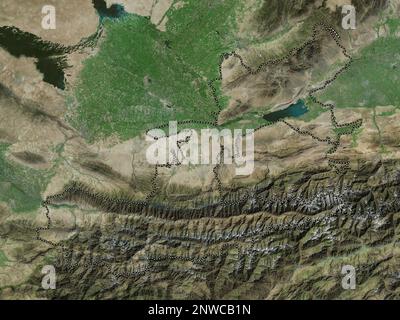 Sughd, region of Tajikistan. High resolution satellite map. Corner ...