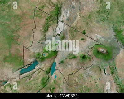 Arusha, region of Tanzania. High resolution satellite map. Locations ...