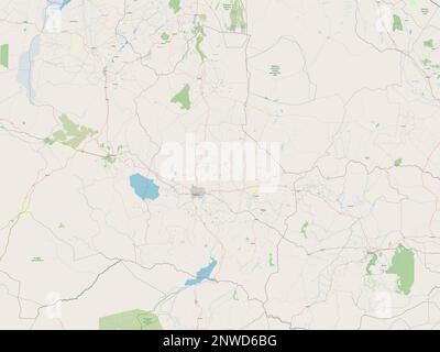 Dodoma, region of Tanzania. Open Street Map. Locations of major cities ...