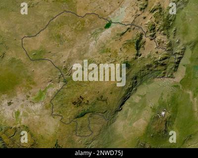 Iringa, region of Tanzania. Low resolution satellite map. Locations of ...