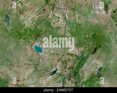 Dodoma, region of Tanzania. High resolution satellite map. Corner ...