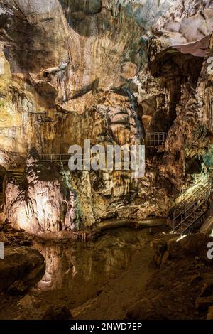 Beautiful limestone formations at Ledenika cave, near Vratza town ...