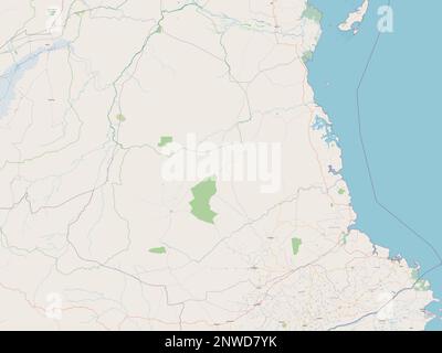 Lindi, region of Tanzania. Open Street Map. Corner auxiliary location ...