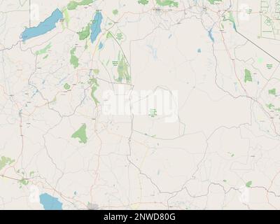 Manyara, region of Tanzania. Open Street Map. Locations of major cities ...