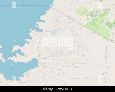 Mara, region of Tanzania. Open Street Map. Locations and names of major ...