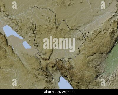 Mbeya, region of Tanzania. Elevation map colored in wiki style with ...