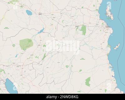 Morogoro, region of Tanzania. Open Street Map. Corner auxiliary ...
