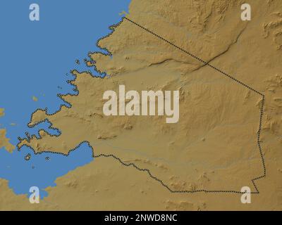 Mara, region of Tanzania. Colored elevation map with lakes and rivers ...