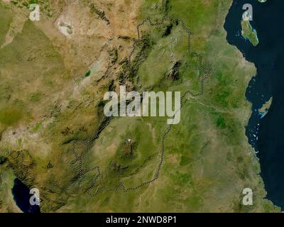 Morogoro, region of Tanzania. Low resolution satellite map. Locations ...