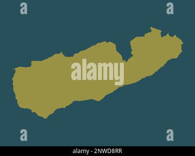 Shape of Mtwara, region of Tanzania, with its capital isolated on solid ...