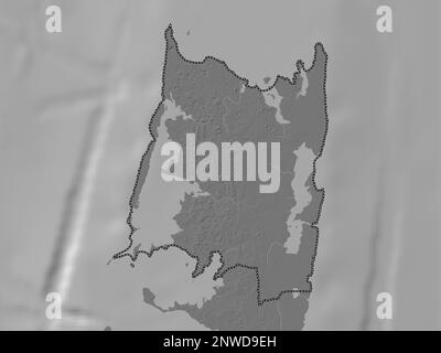Pemba North, region of Tanzania. Elevation map colored in sepia tones ...