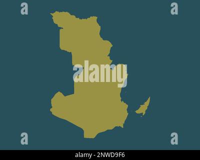 Pwani, region of Tanzania. Solid color shape. Locations and names of ...