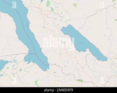 Rukwa, region of Tanzania. Open Street Map. Locations of major cities ...