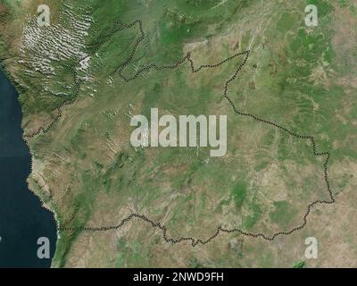 Ruvuma, region of Tanzania. High resolution satellite map. Locations of ...