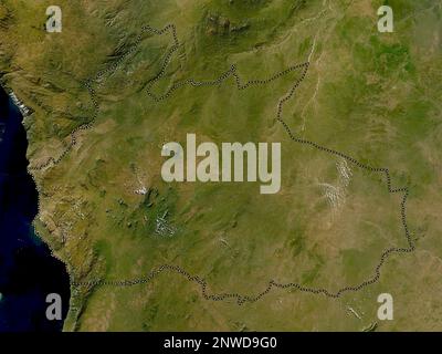Ruvuma, region of Tanzania. Low resolution satellite map. Locations of ...