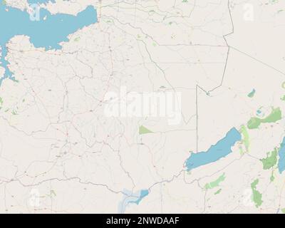 Simiyu, region of Tanzania. Open Street Map. Locations and names of ...