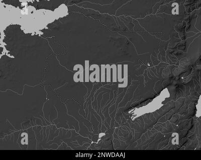 Simiyu, region of Tanzania. Elevation map colored in wiki style with ...