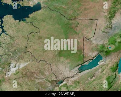 Simiyu, region of Tanzania. High resolution satellite map. Locations ...