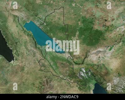 Songwe, region of Tanzania. High resolution satellite map. Corner ...