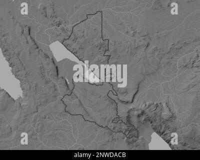 Songwe, region of Tanzania. Elevation map colored in wiki style with ...