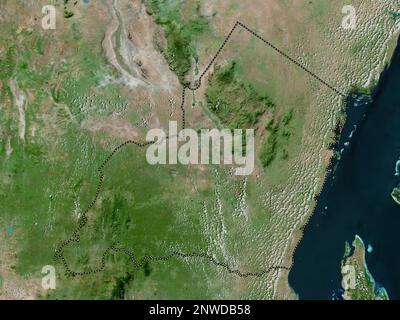 Tanga, region of Tanzania. High resolution satellite map. Locations and ...