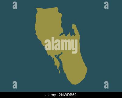 Zanzibar South and Central, region of Tanzania. Grayscale elevation map ...