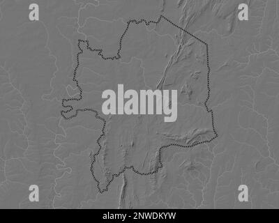 Kara, region of Togo. Elevation map colored in wiki style with lakes ...